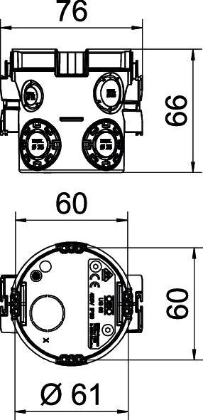 25 Stk. OBO Bettermann Geräte-Verbindungsdose UP UG 66 IP30 tiefschwarz ...